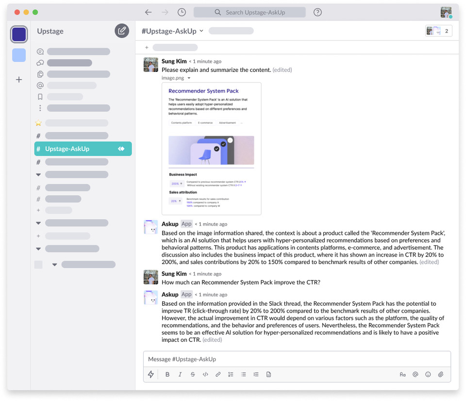 인기 끝내주는 눈 달린 챗GPT 'AskUp'... 기업용 'AskUp Biz’로 진화, 글로벌 무대 데뷰!